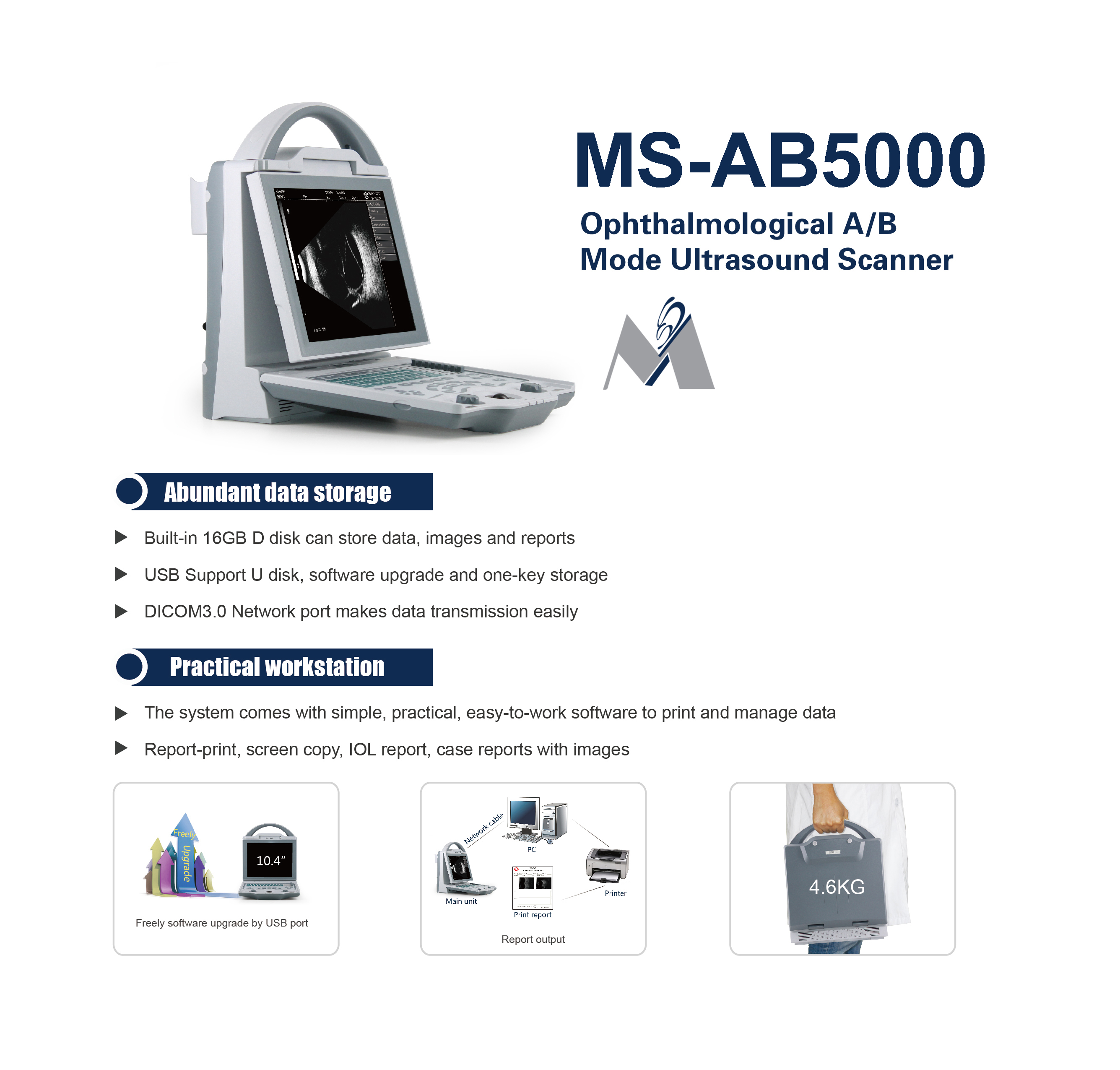 MS-AB5000 Ophthalmic A/B Scan Ultrasound Scanner - Buy AB Scan ...