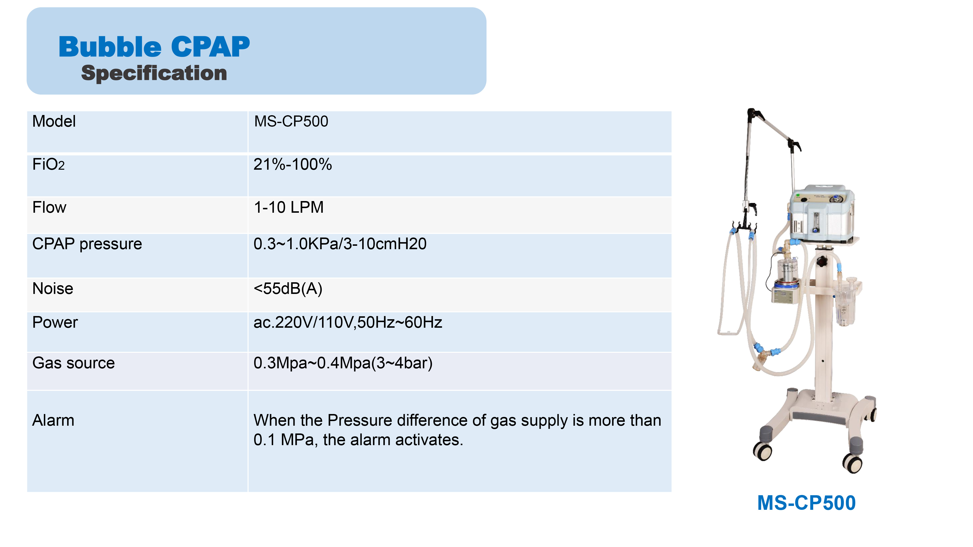 MS-CP500 Infant CPAP - Buy Infant CPAP, Pediatric CPAP, Neonate CPAP ...