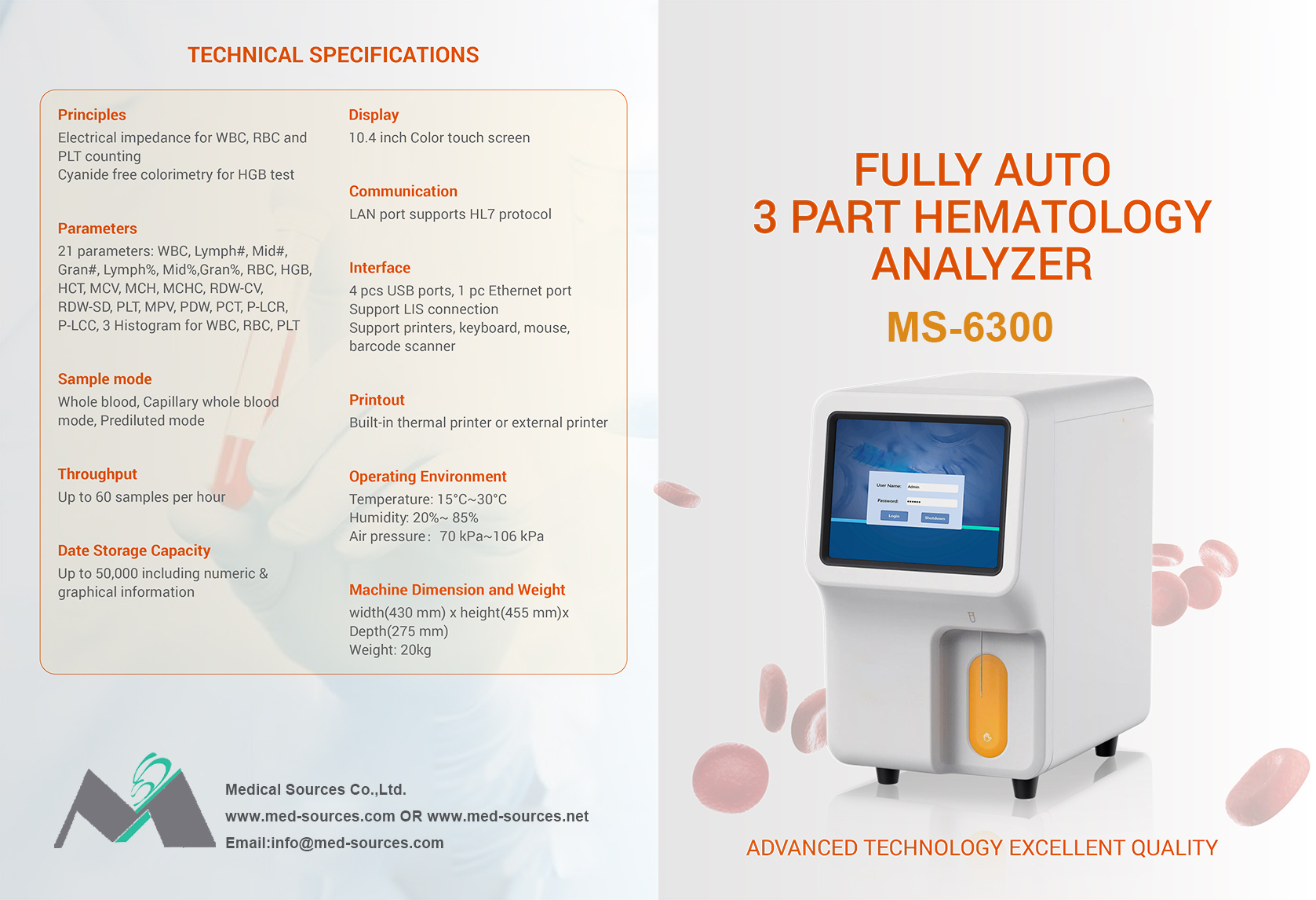 MS-6300 Auto 3-Part Hematology Analyzer - Buy Hematology Analyzer ...